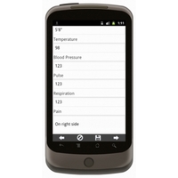 Vital Signs Flow Sheet Form Mobile App - iPhone, iPad, Android