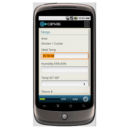 Cooler Temperature / Humidity Control Tracker Form Mobile App - iPhone ...