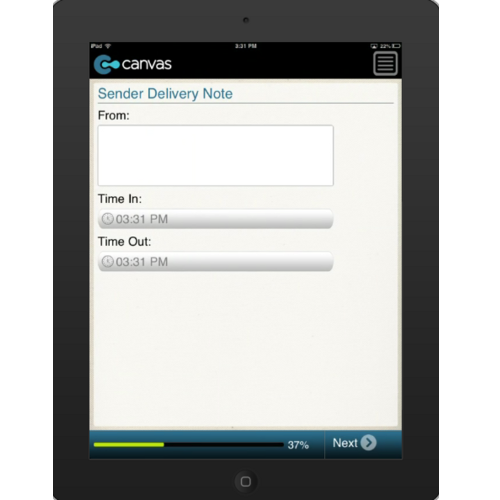 Collection and Delivery Note Form Mobile App - iPhone, iPad, Android